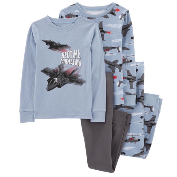 Carter's | Pajamas | Carters Boys Fighter Jet Airplanes Helicopters ...